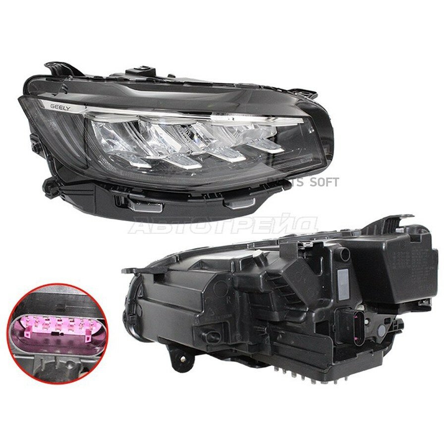 Фара Geely Atlas Pro 21- / Azkarra 20- (Справа/ LED/ С электрокорректором) SAT ST-13-GLATSPRR | цена за 1 шт