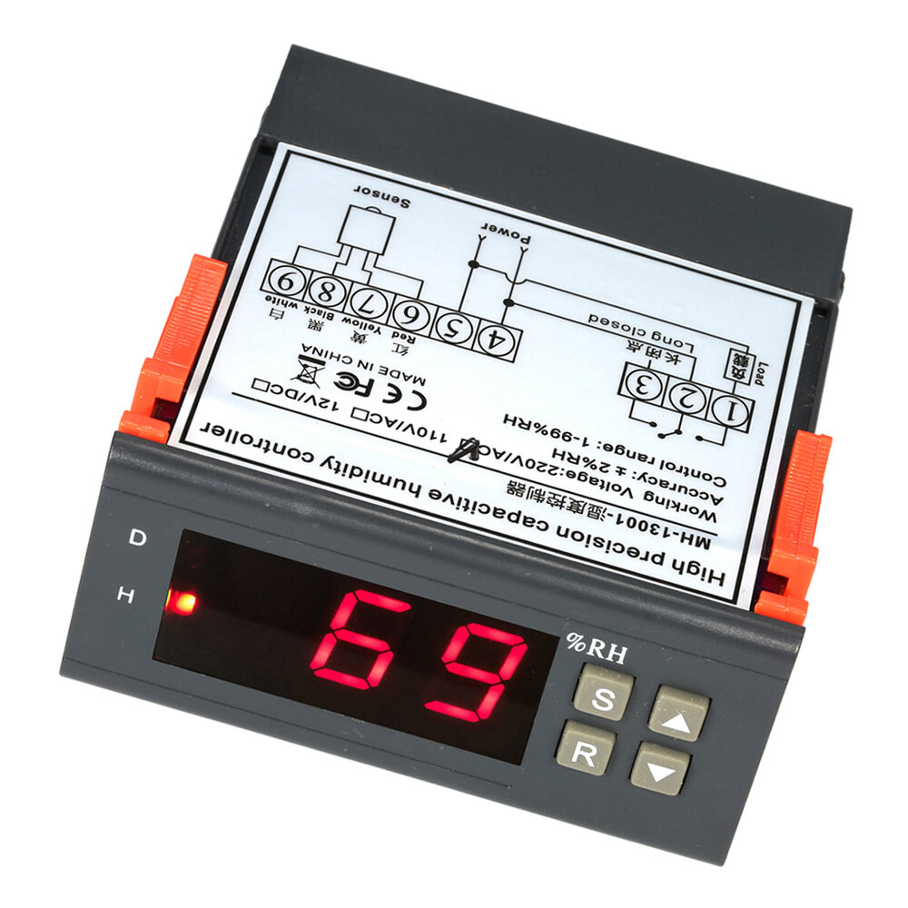 10A 220V Mini Digital Air Humidity Control Controller Measuring Range 1% ~ 99% with Sensor
