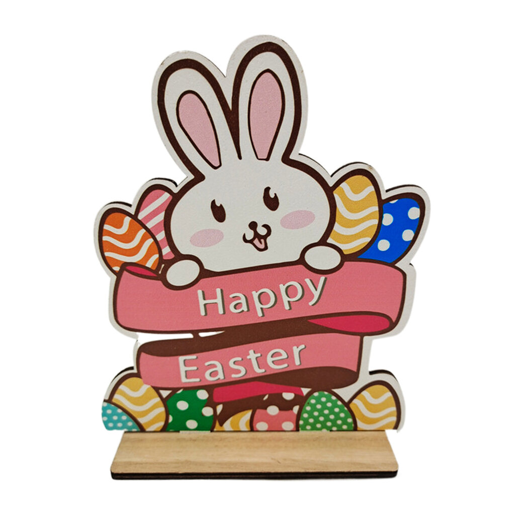 Аксессуар для Пасхи, Деревянный Пасхальный Кролик Орнамент Настольное украшение DIY Кроличьи яйца Ремесла Decorati