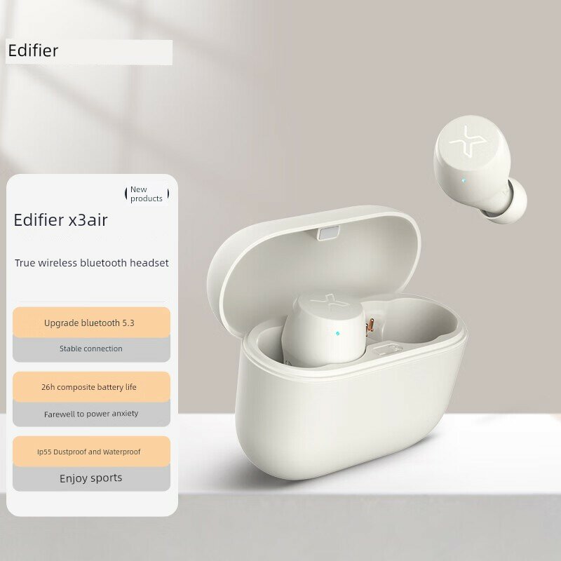 Edifier X3 AIR беспроводные наушники-вкладыши Bluetooth 5.3 с функцией поиска через приложение, Облачно-белый, с