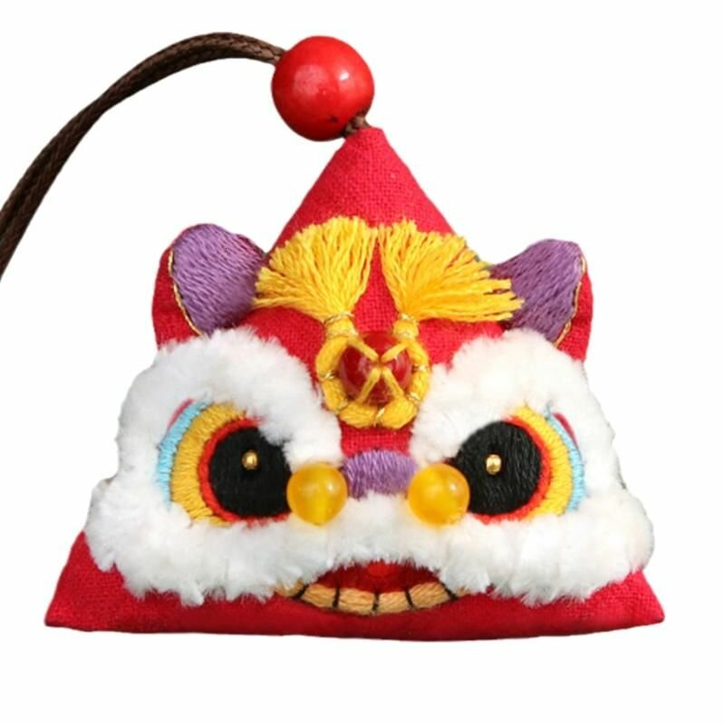 DIY фаршированный материал для животных набор вышивки ручной работы, - Лев Лев Руйи Красный