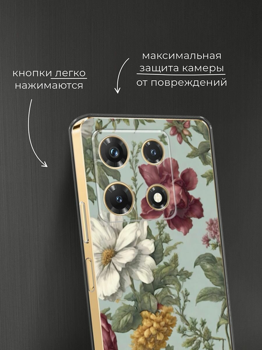 Чехол на Infinix Note 30 Pro / Инфиникс Нот 30 Про с принтом Акварельные красные цветы — фото 1