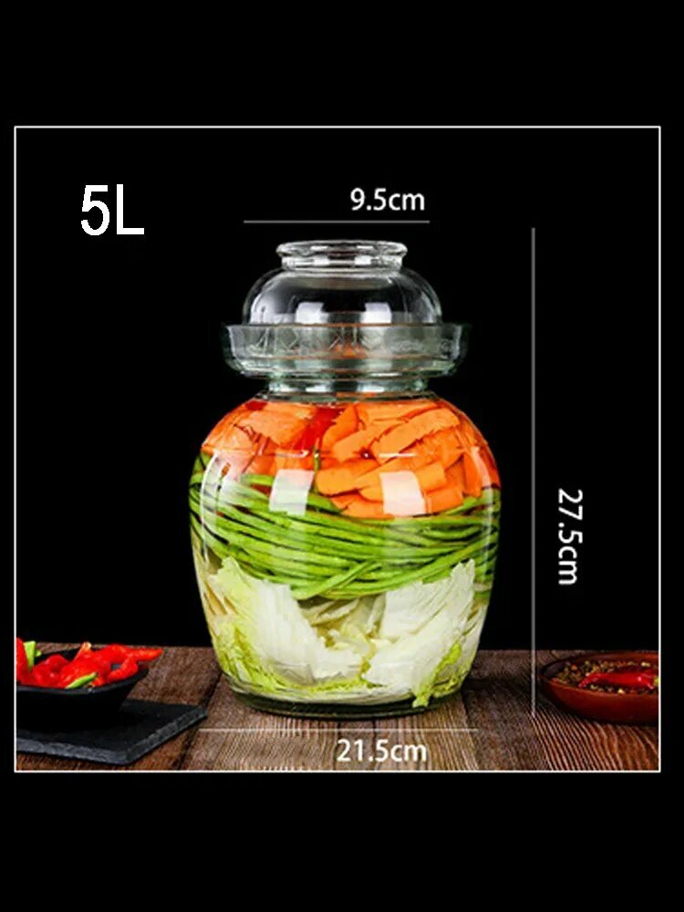 Кадка для засолки, Стекло, 5 л