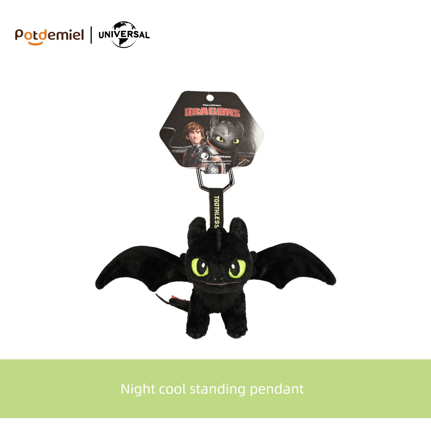 Официальный плюшевый брелок «Как приручить дракона»: Беззубик и Ночной Фури — кукла-подвеска для рюкзака, подарок для