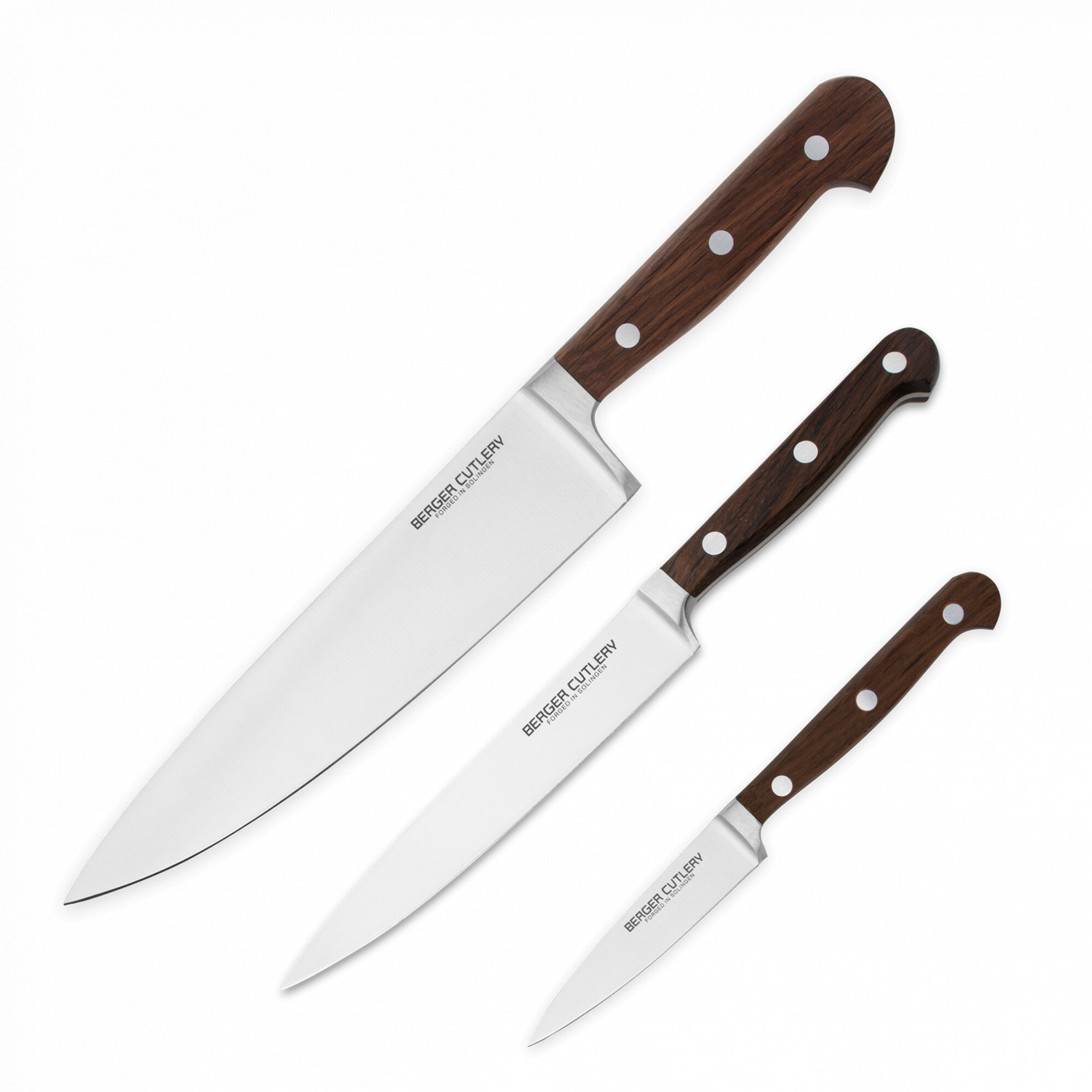 Набор кухонных ножей поварская тройка BC21091621 Classic Smoked Oak