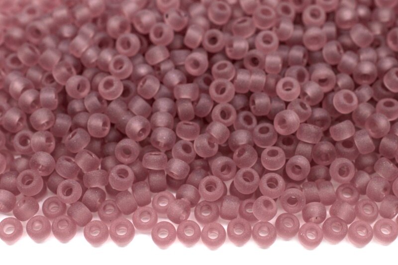 Бисер японский MIYUKI круглый 11/0 #0142F дымчатый аметист, матовый прозрачный, 10 грамм
