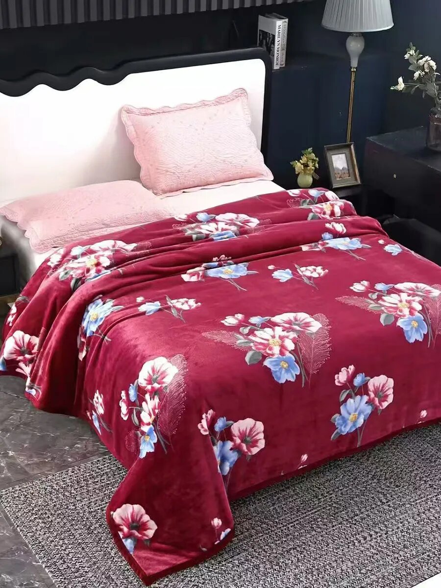 Плед 150х200 плюшевый на кровать Lindo