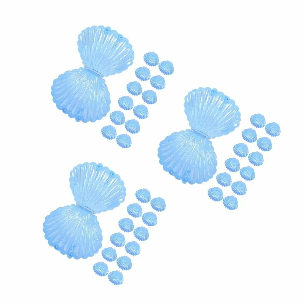 Набор из 72 перламутровых пластиковых коробочек в форме ракушек для свадебных и праздничных украшений