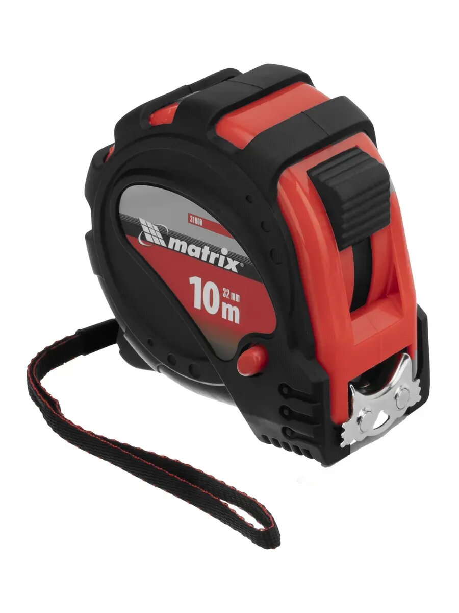 Рулетка строительная 10м х 32мм, магнит. зацеп, MATRIX 31000