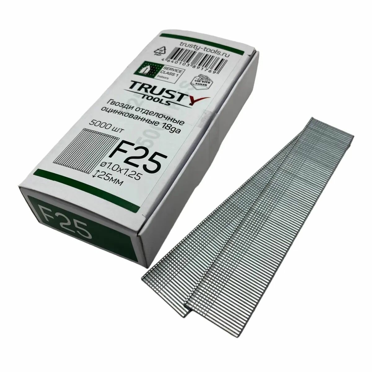 Гвоздь оцинкованный 18ga 25 мм Trusty (5000 шт)