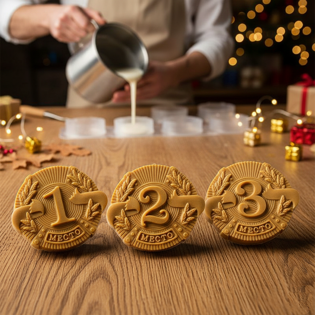 Набор пластиковых форм для шоколада медали 1,2,3 место. Форма для мыла, гипса, слаймов.