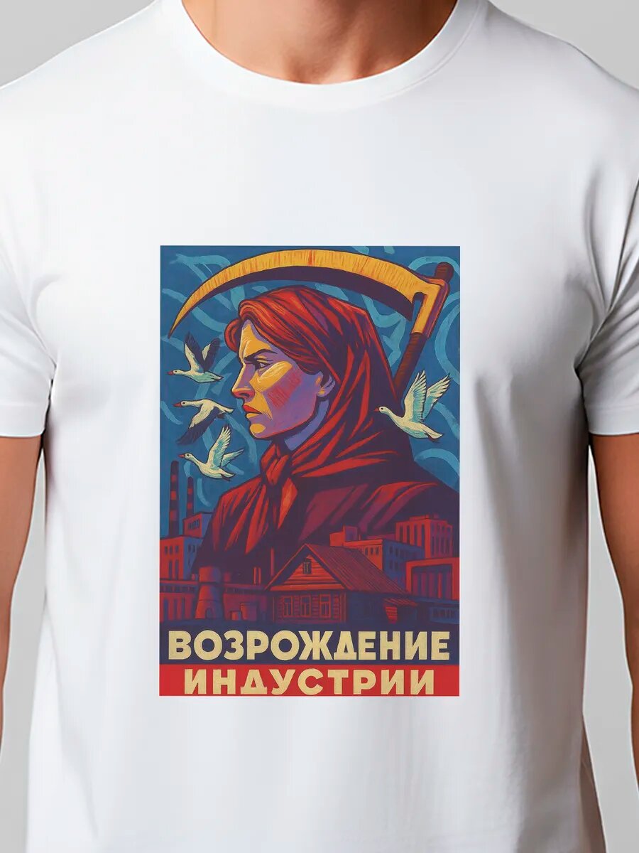 Футболка PRINTSHOT, 1 шт., размер XL, белый
