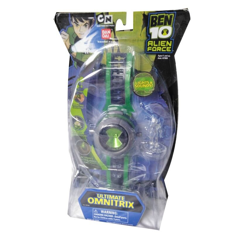 Часы игрушка Ben10 высокого качества и прочные, излучают свет и звук с круглой батареей.