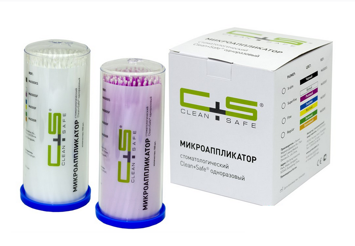 Аппликаторы Clean+Safe №2 Super Fine (розовый, белый) 4 тубы по 100 шт.