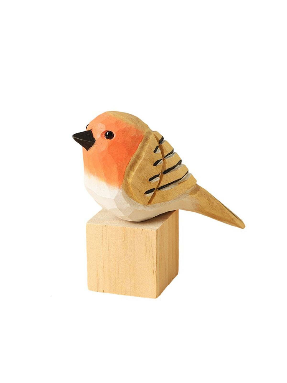 Резьба по дереву, Красочная фигурка птицы из деревянного бруска, Уникальные природные детали, декор домашнего стола ручной работы, подарок
