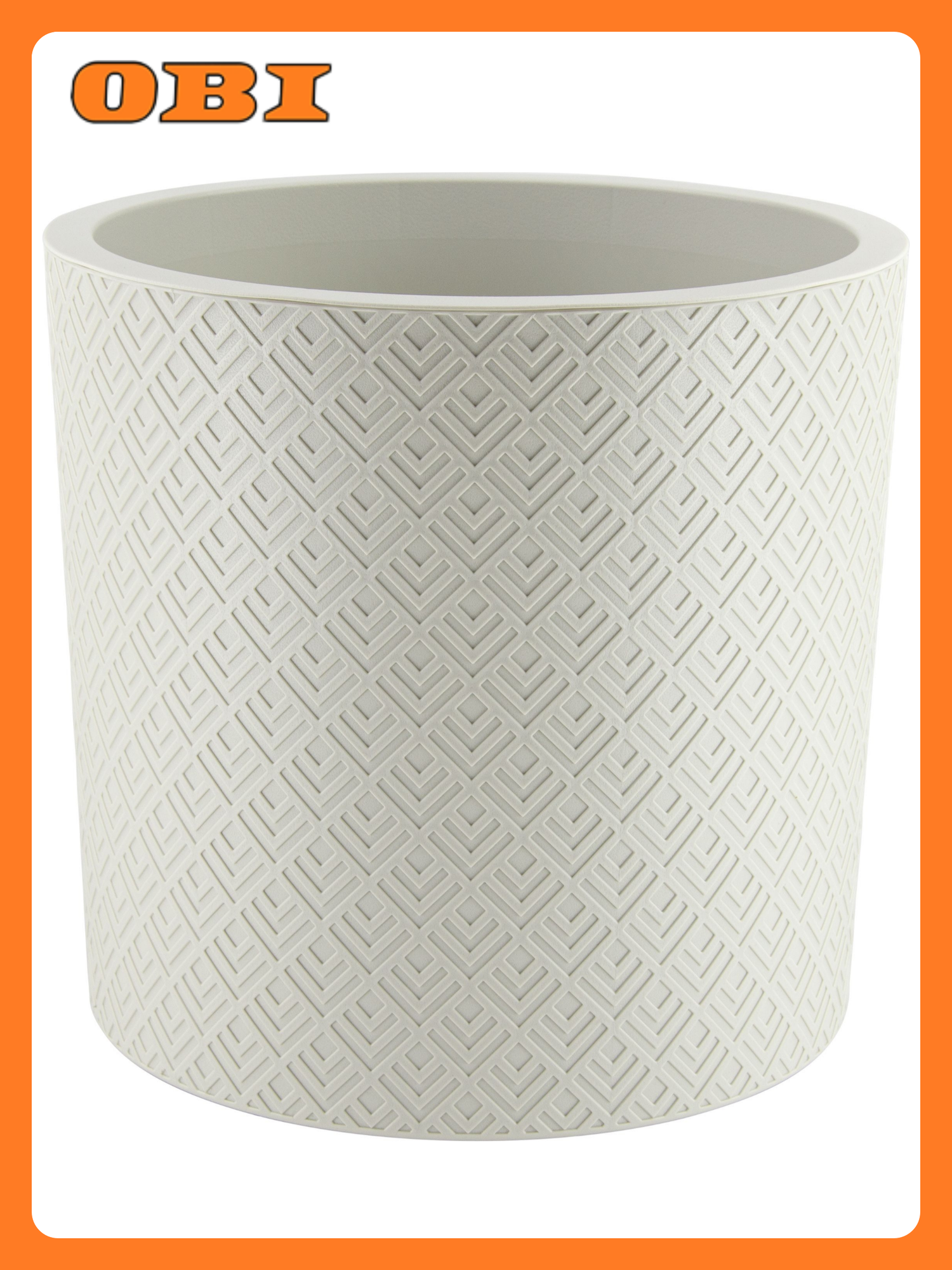 Кашпо М-Пластика Этна, пластик, белое, ротанг, 36х38 см, 24 литра