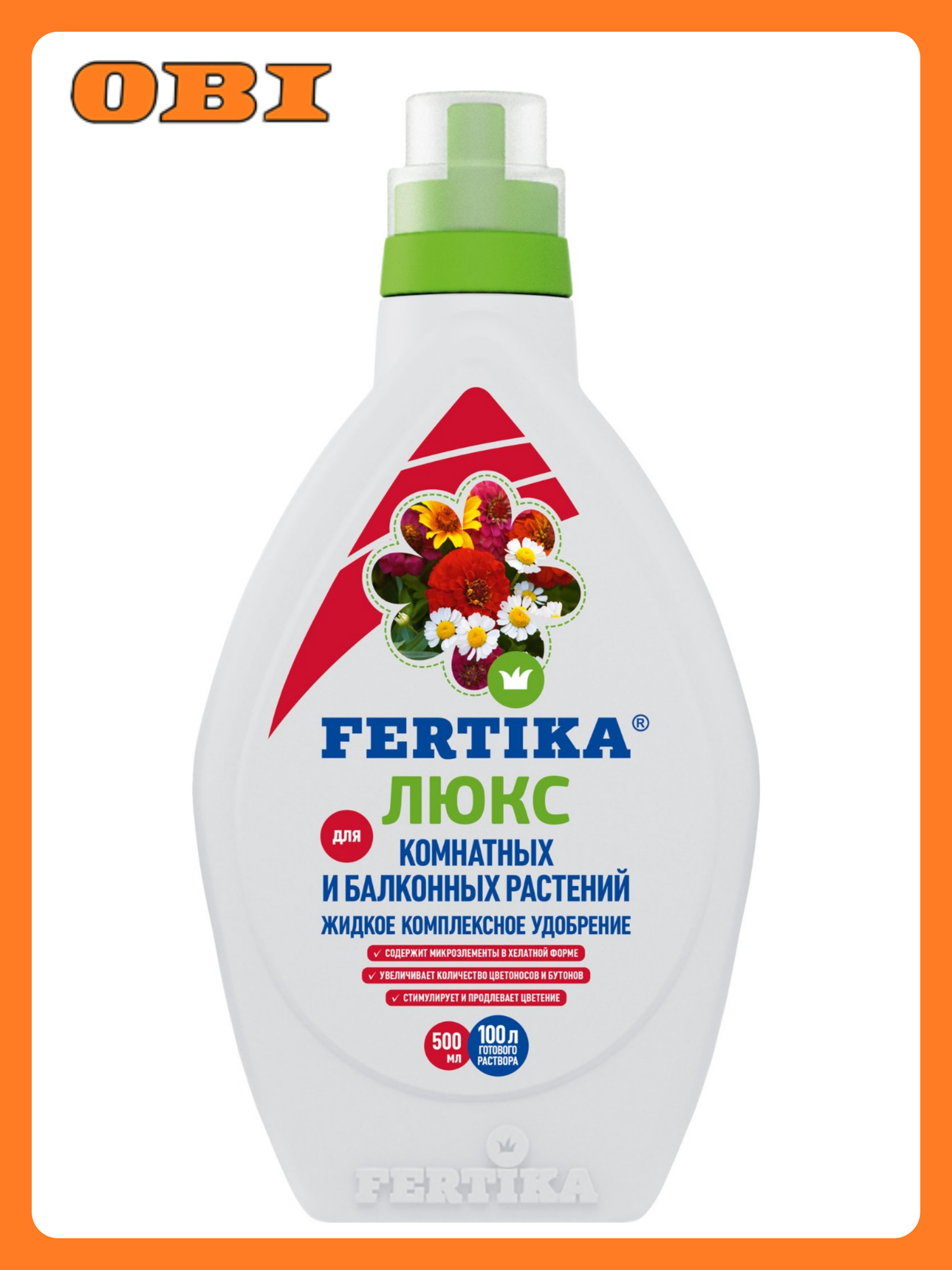 Удобрение FERTIKA "Люкс", комплексное, жидкое, для комнатных цветов, 500мл