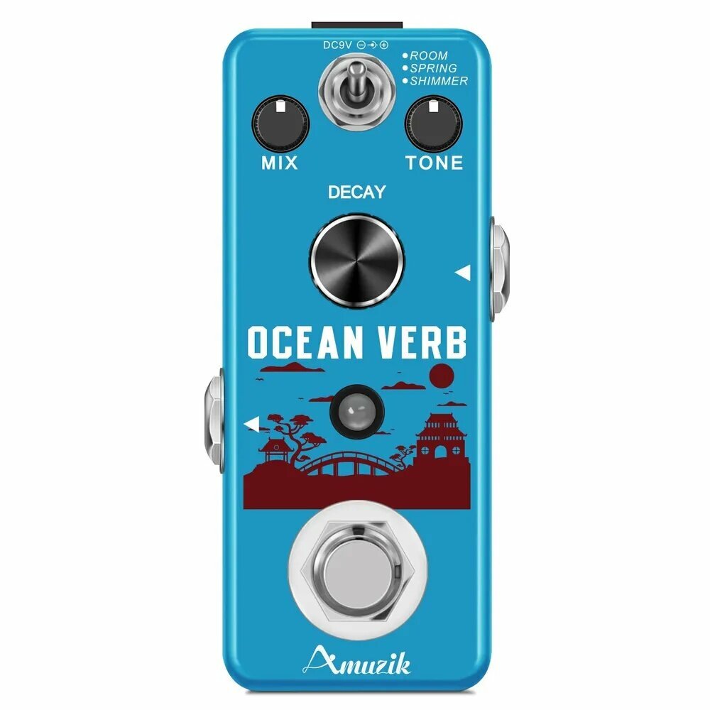 AMUZIK LEF-3800 OCEAN VERB Цифровая ревербная педальная гитара комната спринг шиммер