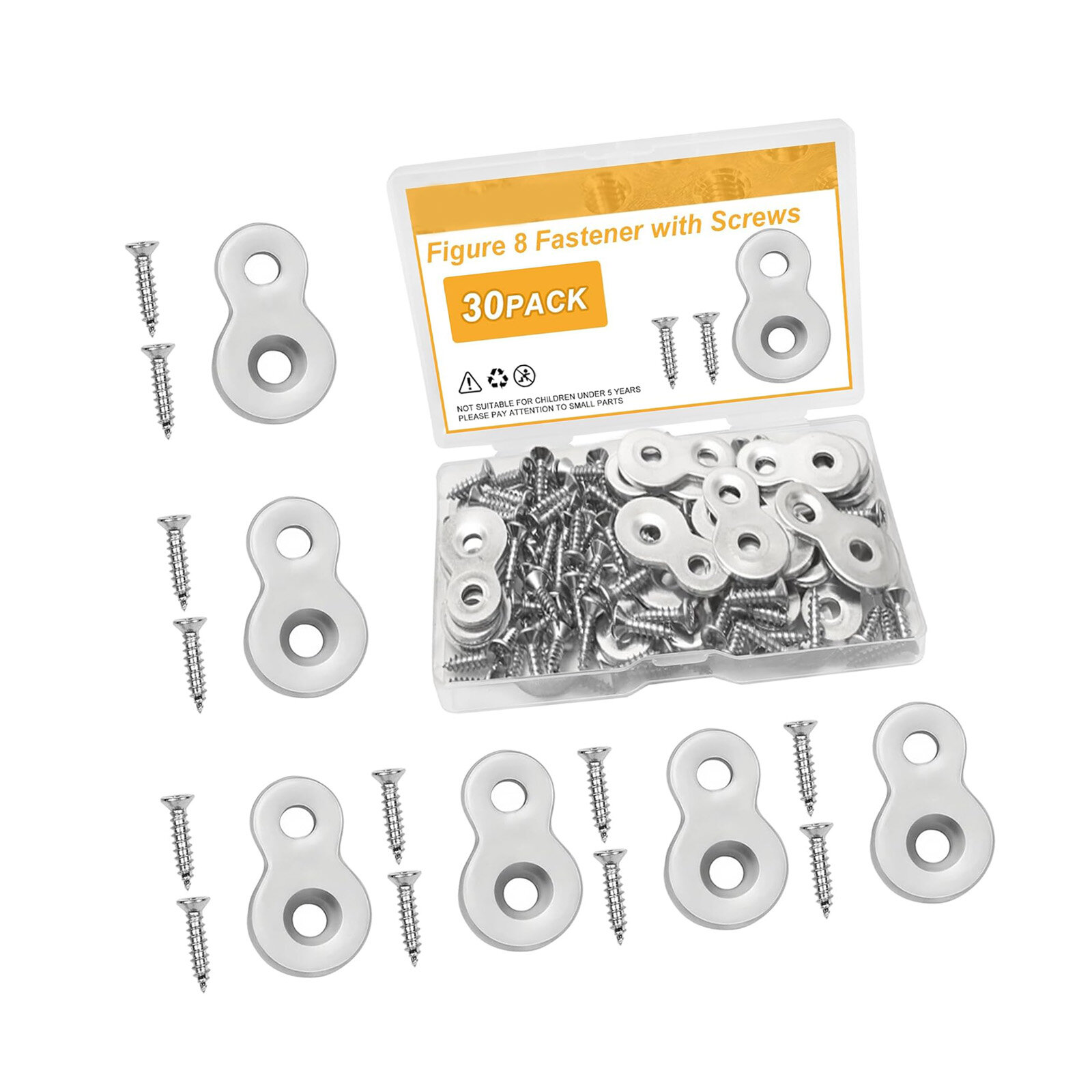 Прочные металлические пластины-восьмерки с винтами для сборки офисной мебели