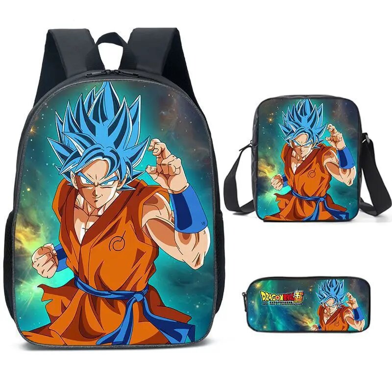 Dragon Ball GT Z Super Saiyan Goku Рюкзак Школьная сумка для детей Студенческий мальчик Дорожная сумка через плечо Пенал Набор легких детей
