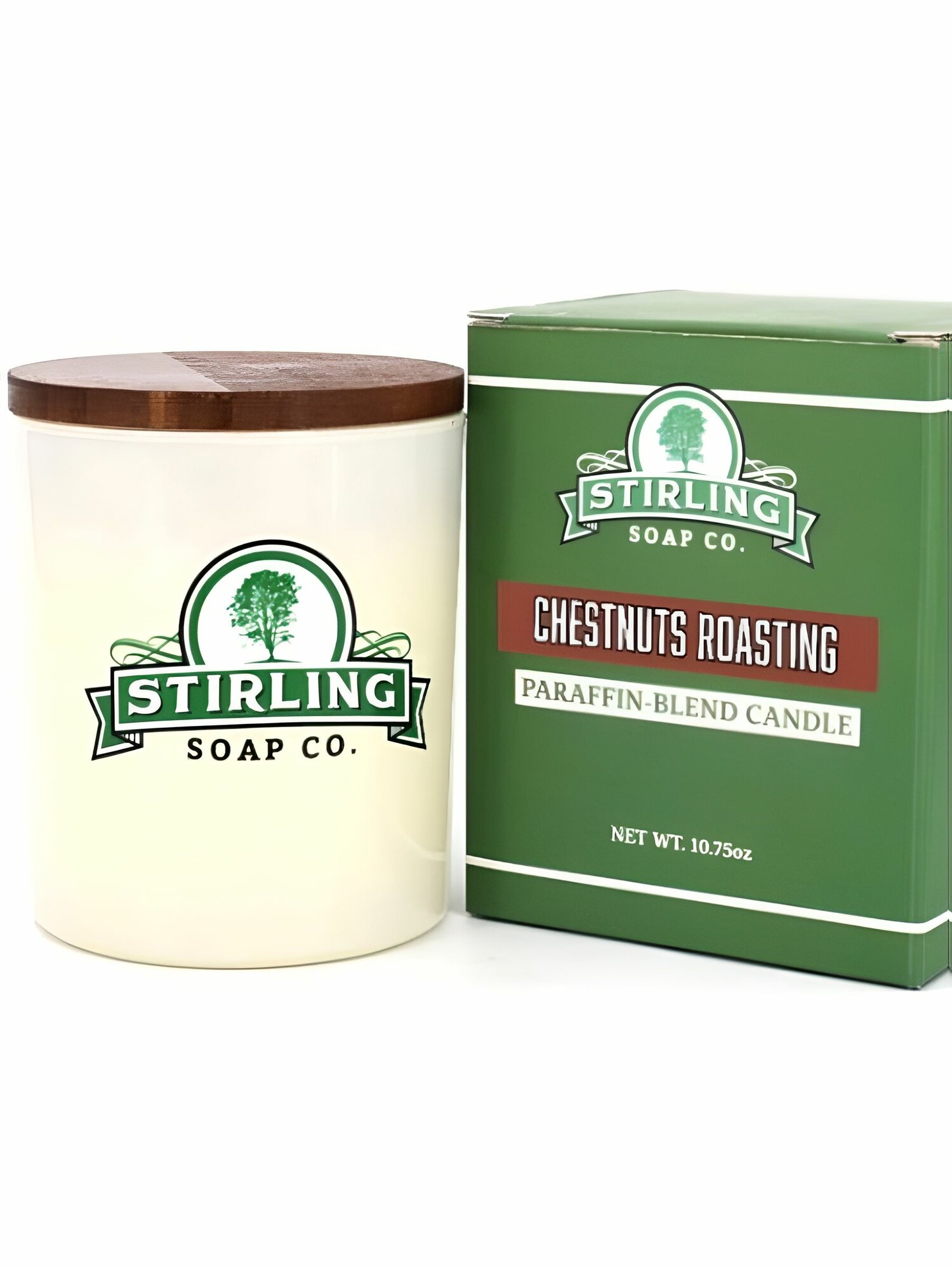 Stirling Свеча ароматическая большая "Chestnuts Roasting" 318 мл США ручная работа