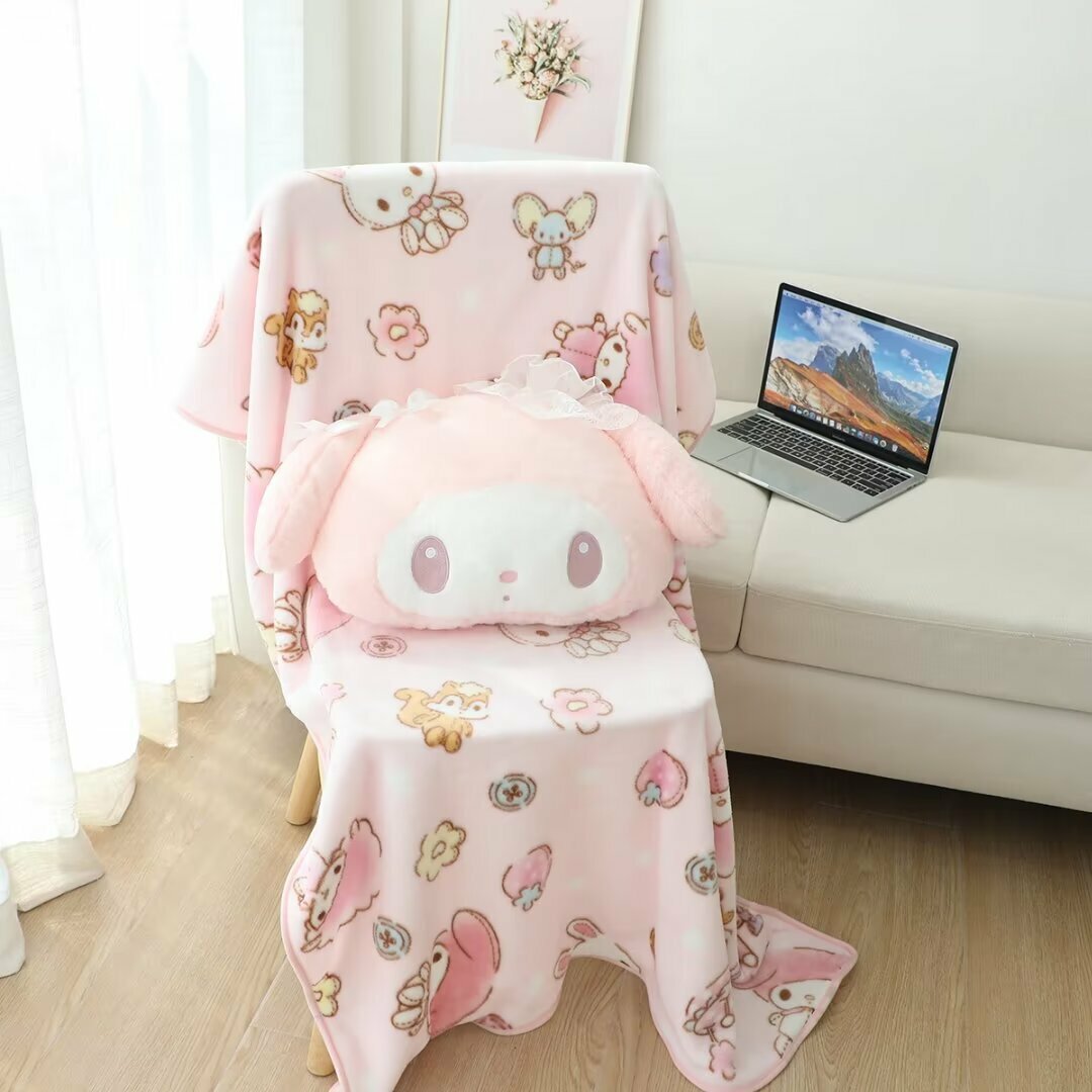 Плед с мультяшными персонажами, плюшевый плед для сна, плед для дивана, утепленный плед, плед для кондиционера, портативный дорожный плед, чехол для автомобиля.