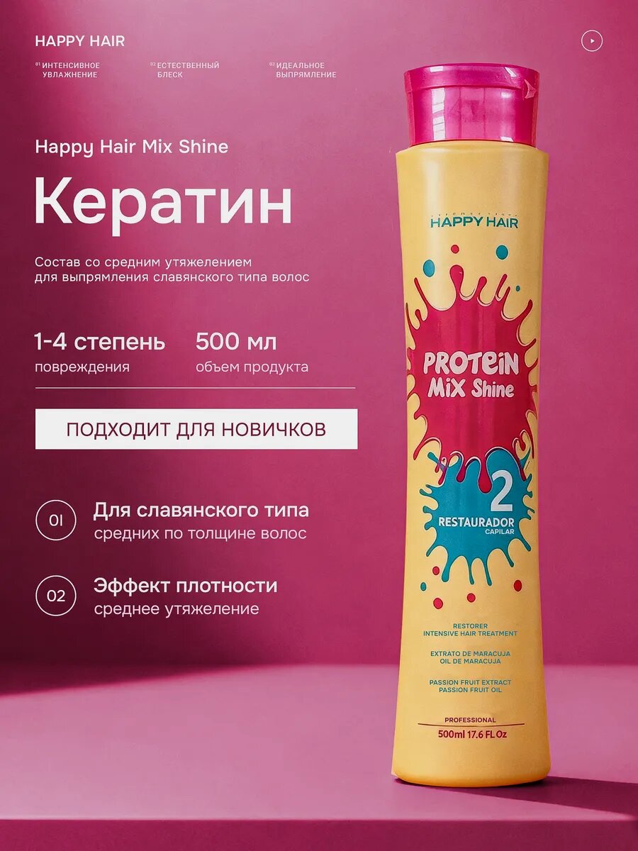 Happy Hair Mix Shine кератин 500