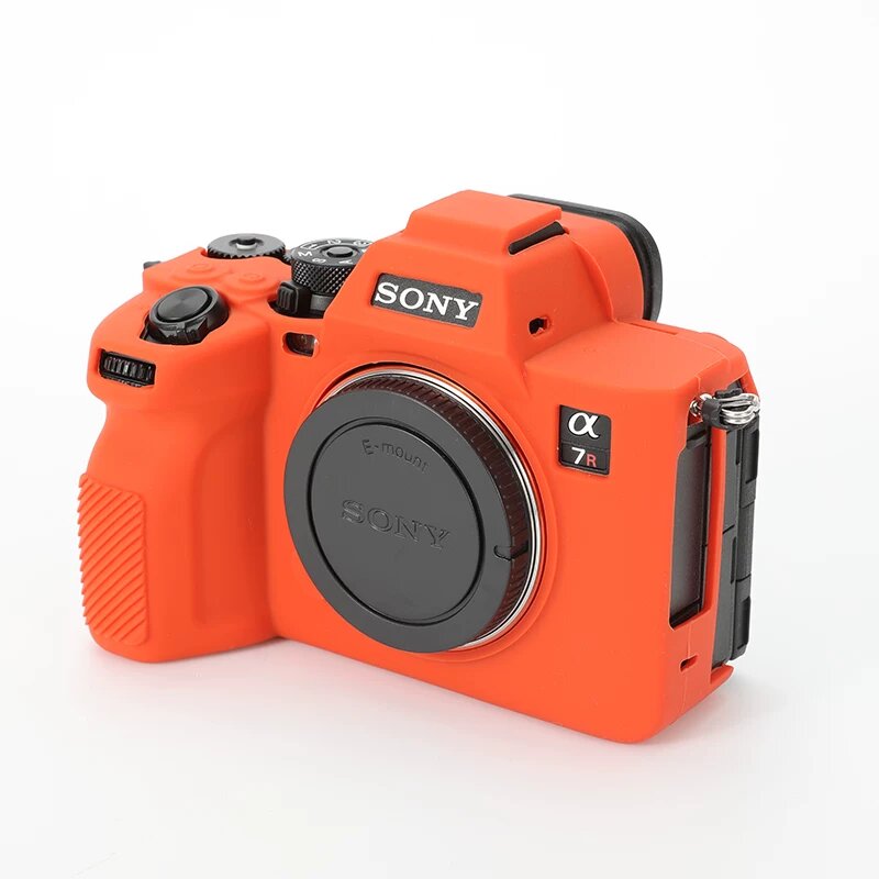 Премиум-кассета из толстого глянцевого силикона для камеры Sony A7R5, оранжевый цвет, защитный чехол, 1 шт