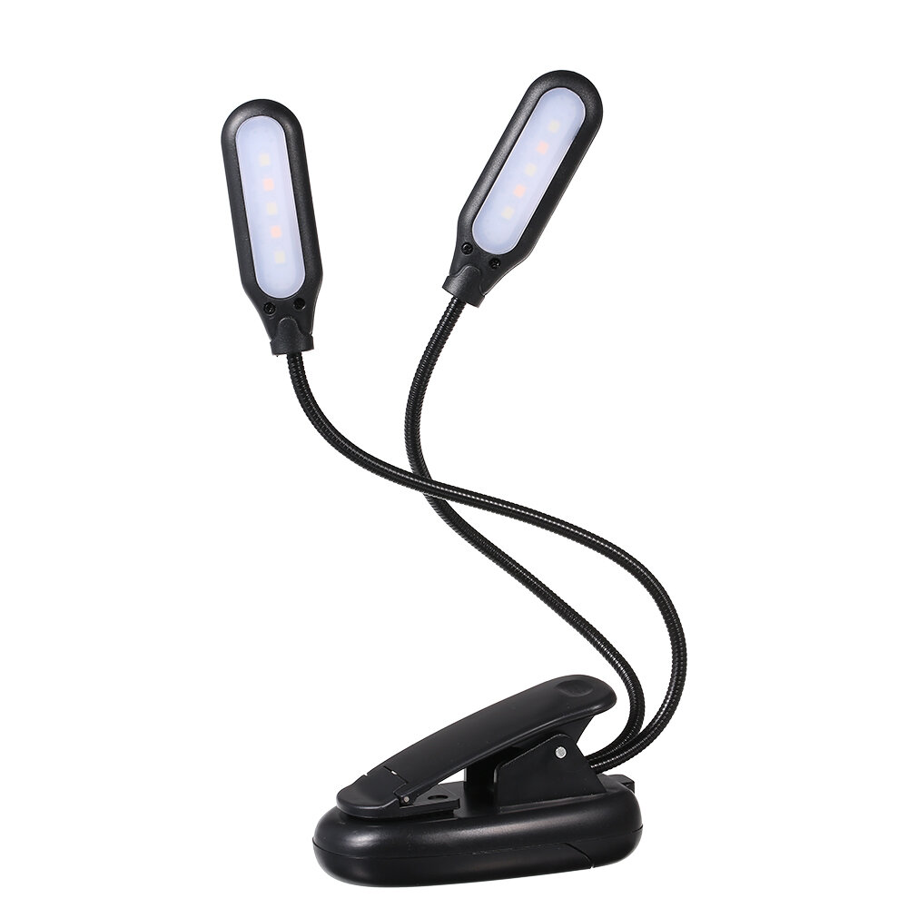 Лампа настольная со встроенными 10 LED, 2 цвета света, 3 режима освещения, с клеем для крепления, гибким трубчатым корпусом, питание от батарей, с USB портом для зарядки, для музыкальных стоек, книжных шкафов, офиса, компьютерного стола, изголовья
