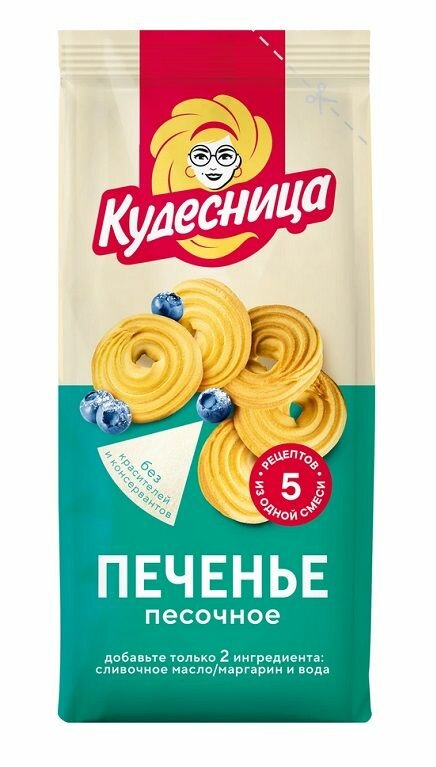 Кудесница Смесь мучная Печенье песочное, 400гр/