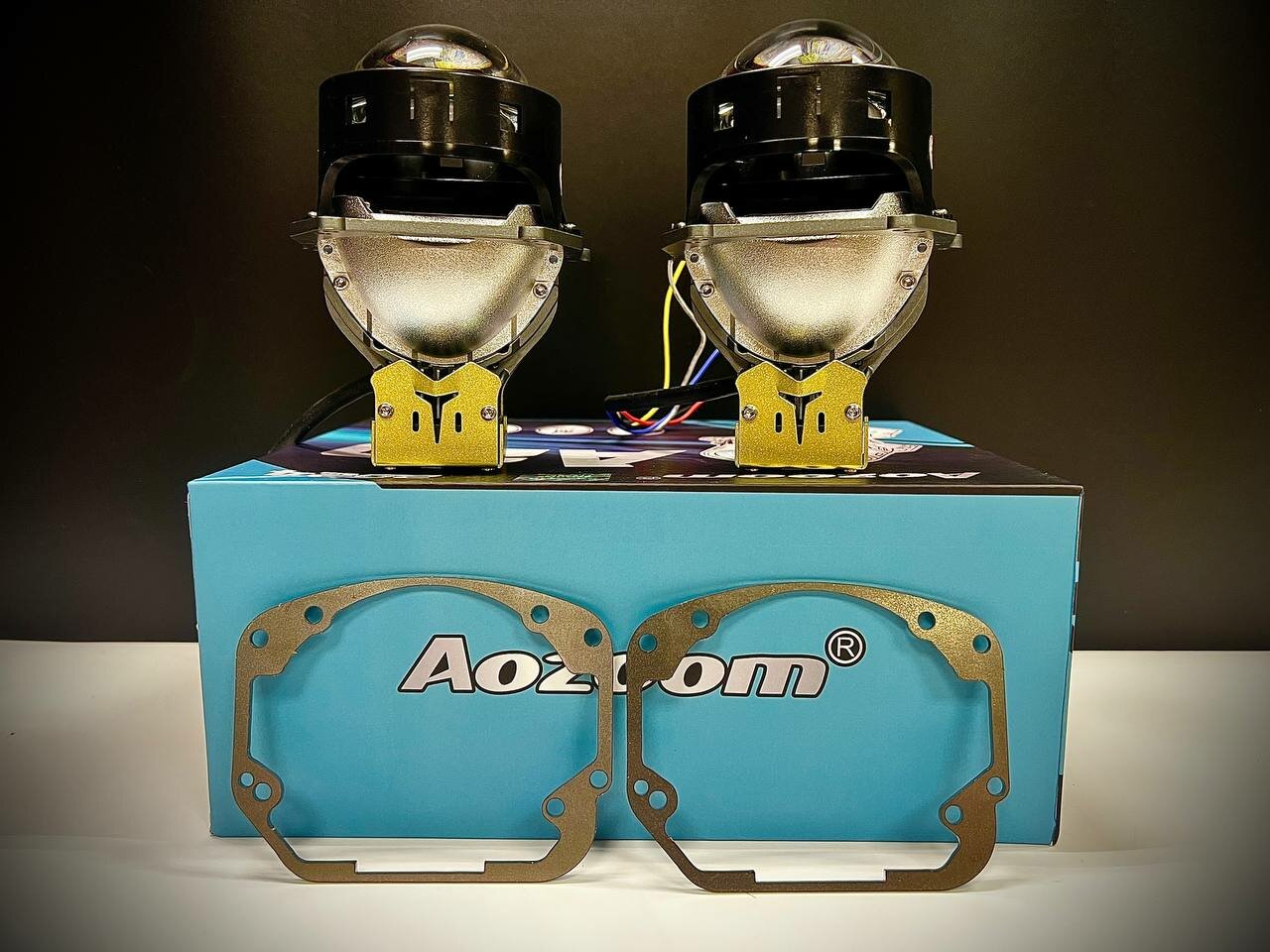 Светодиодные линзы оригинальный Aozoom A20 для Honda Accord 7 2002-2008 / Хонда Аккорд / 5500К, 53Вт / 70 Вт - Настоящие Билед Biled Аозум