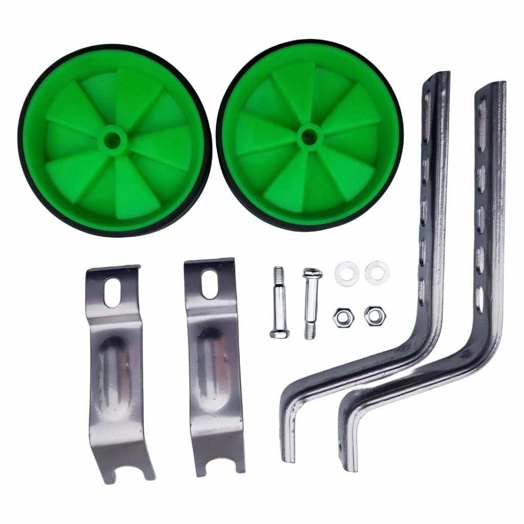 Набор тренировочных колес для детских велосипедов 12-20 дюймов, Зеленый