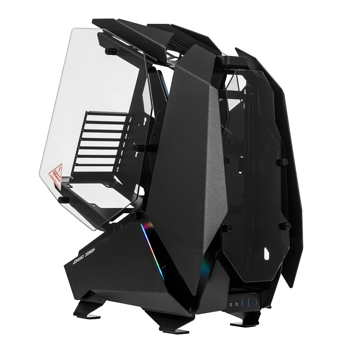 Корпус для компьютера JONSBO MOD5 Black, без БП, ATX, Full-Tower, подсветка, 7 лотов расширения, черный