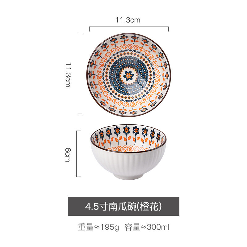Национальный стиль керамическая 4,5-дюймовая миска Бытовая миска для риса японская посуда миска для риса суп миска