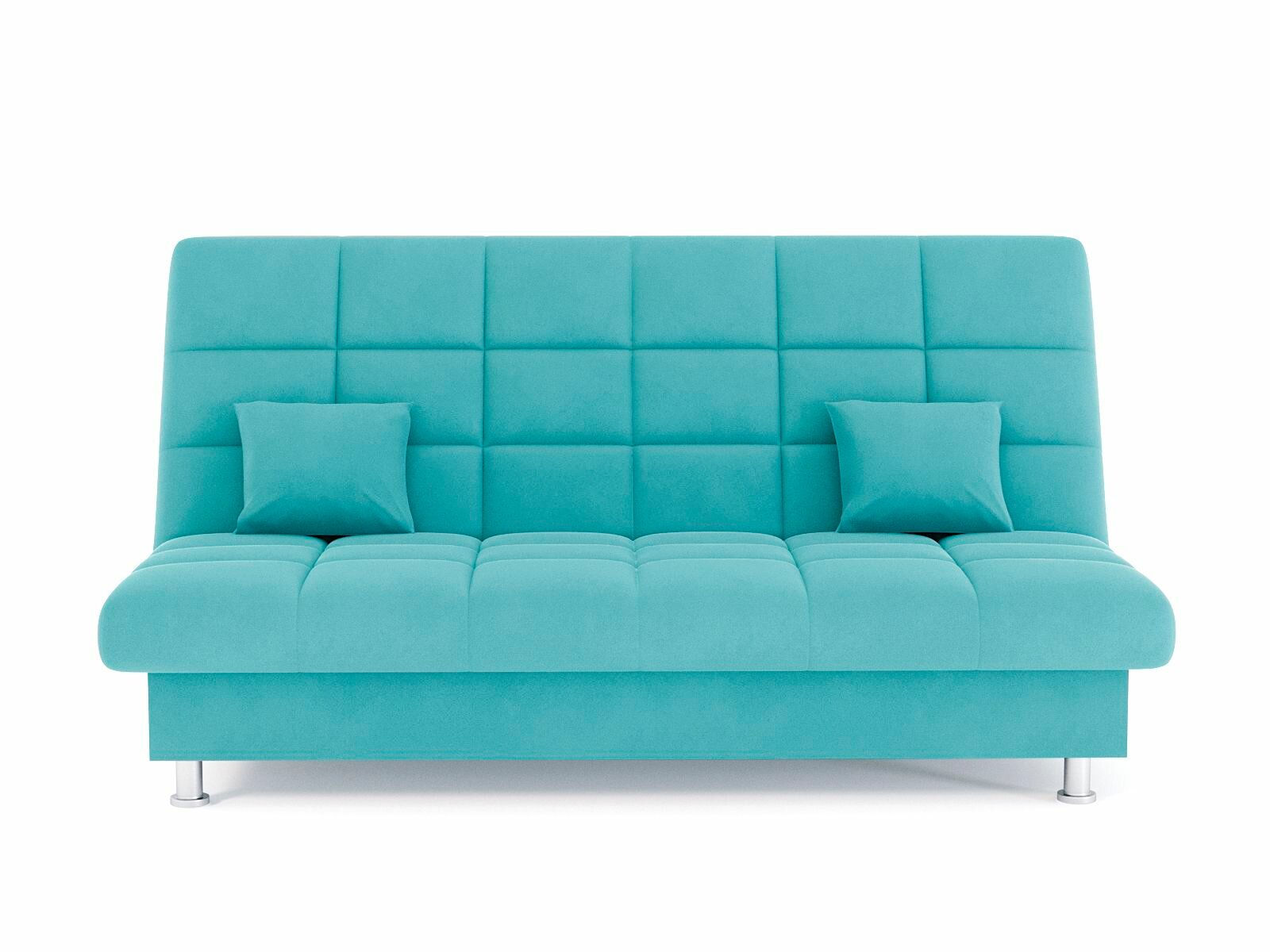 Прямой диван-кровать Юта, раскладной, металлический каркас, 136 х 192 см спальное место, велюр Зара Азур 48