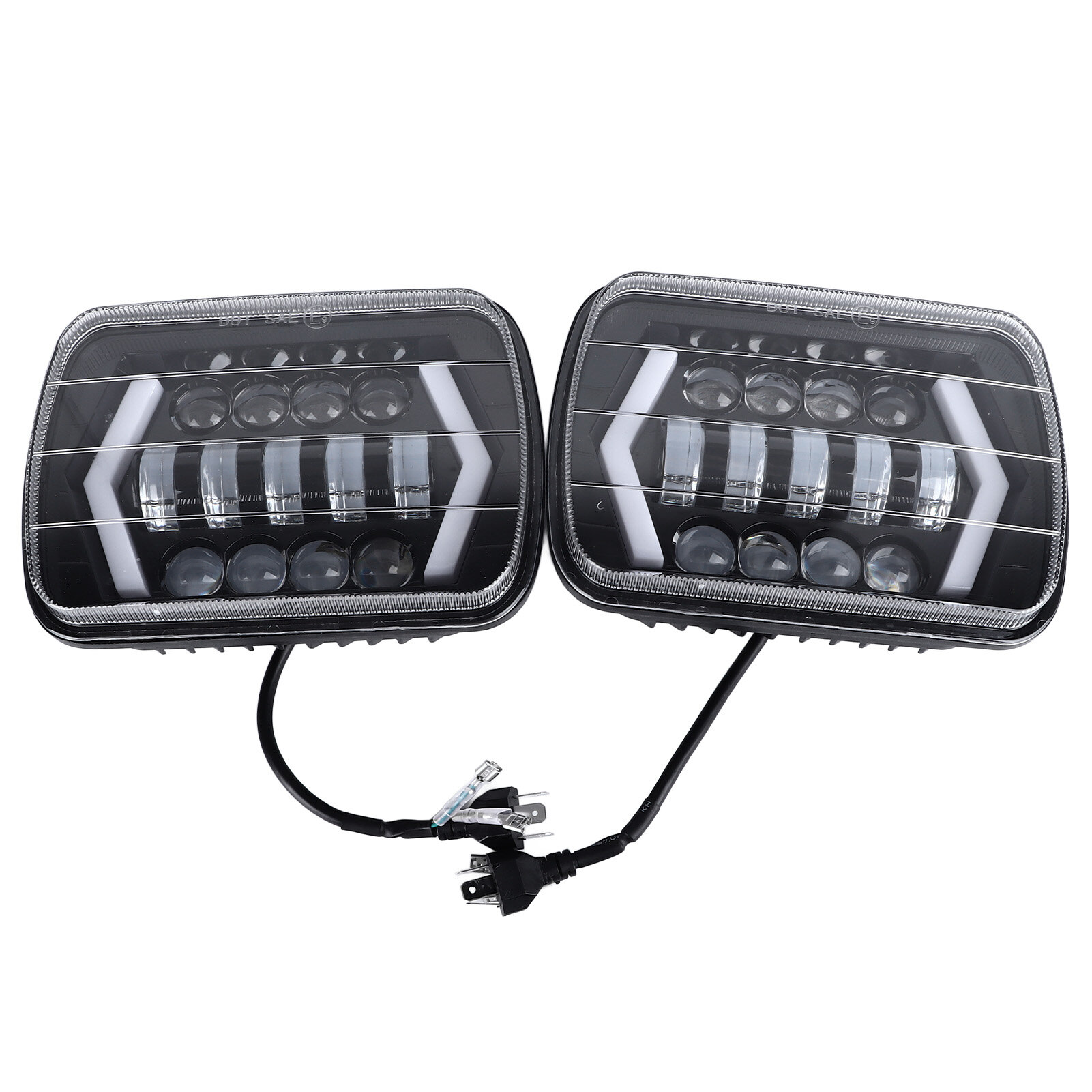 2pcs 7 -дюймовый светодиодный фары IP67 Доказательство 6000 Luminous Flux 6000K передней лампы со стрелкой 9 до 36 В