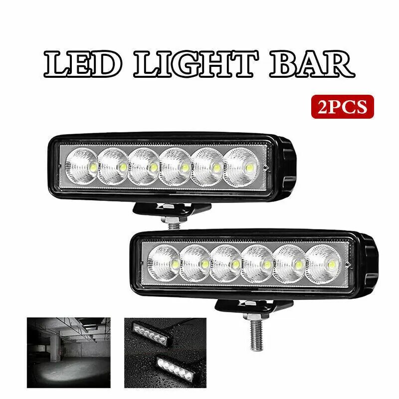 2шт Светодиодная фара 6LED 12В-24В, для внедорожников