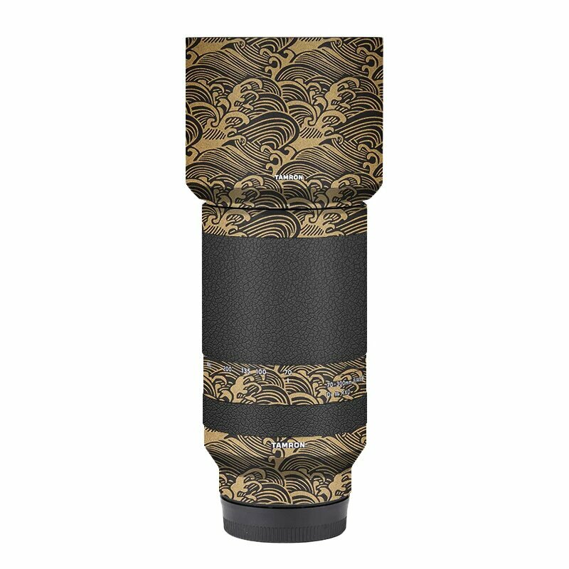 Защитная пленка для объектива Tamron 70-300mm F4.5-6.3 с золотой камуфляжной текстурой Wave, 3M клей