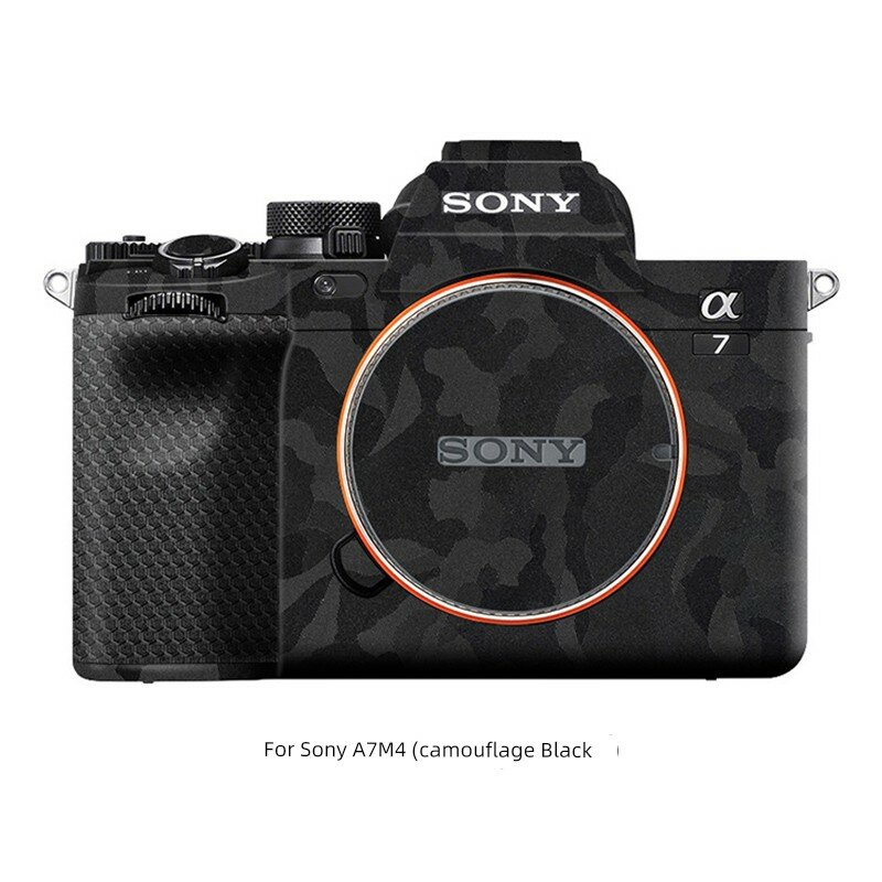 Защитная пленка для Sony A7M4 - Тёмно-серый камуфляж с черной матрицей, углеродное волокно матовое 3M (1 шт.)