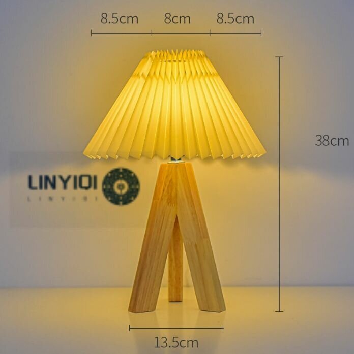 Деревянный светильник настольный светодиодный с абажуром, торшер настольный, лампа для школьника из дерева
