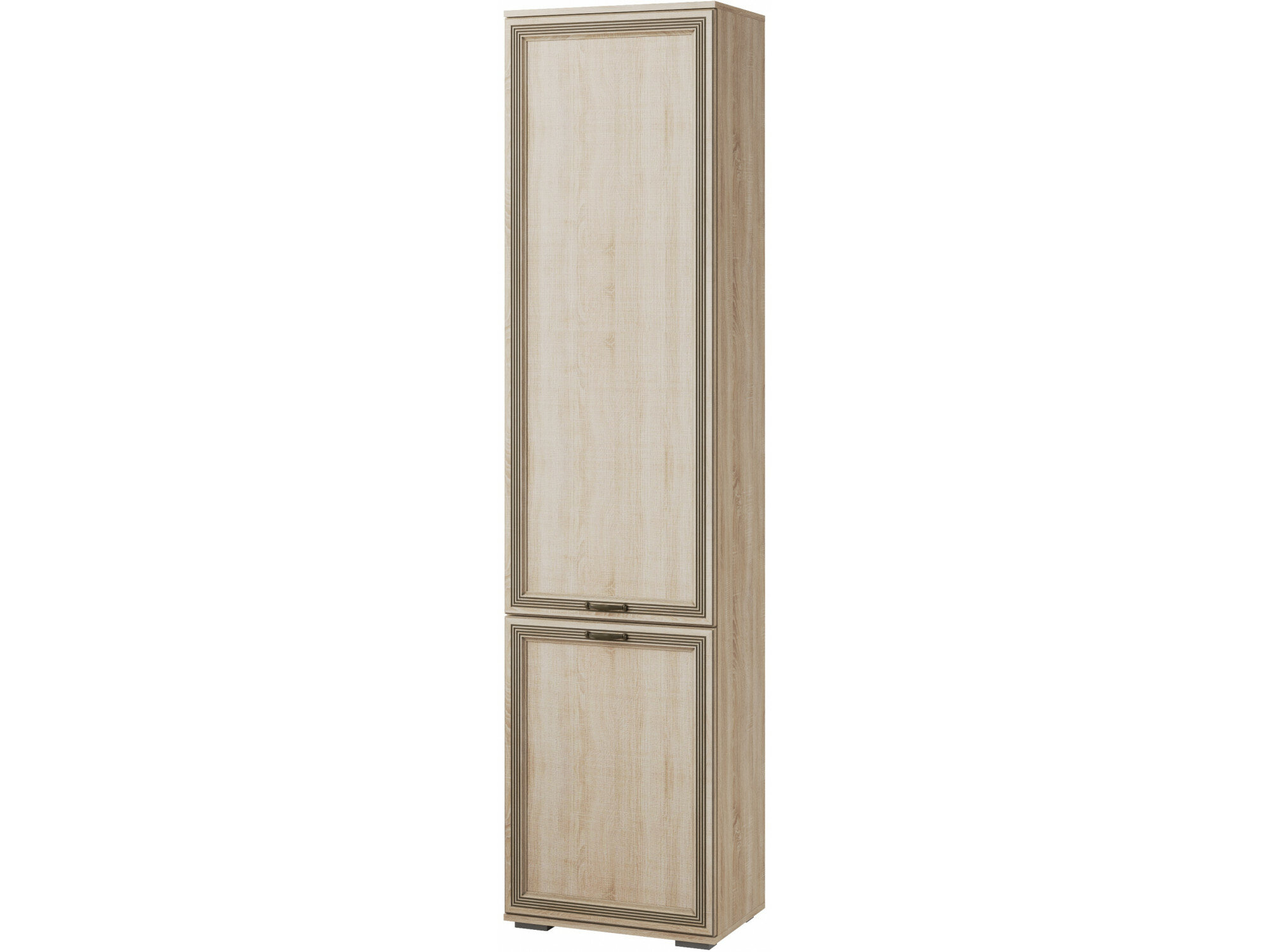 Пенал со штангой, фасад патинированная рамка и 3Д вставка МДФ, Дуб сонома