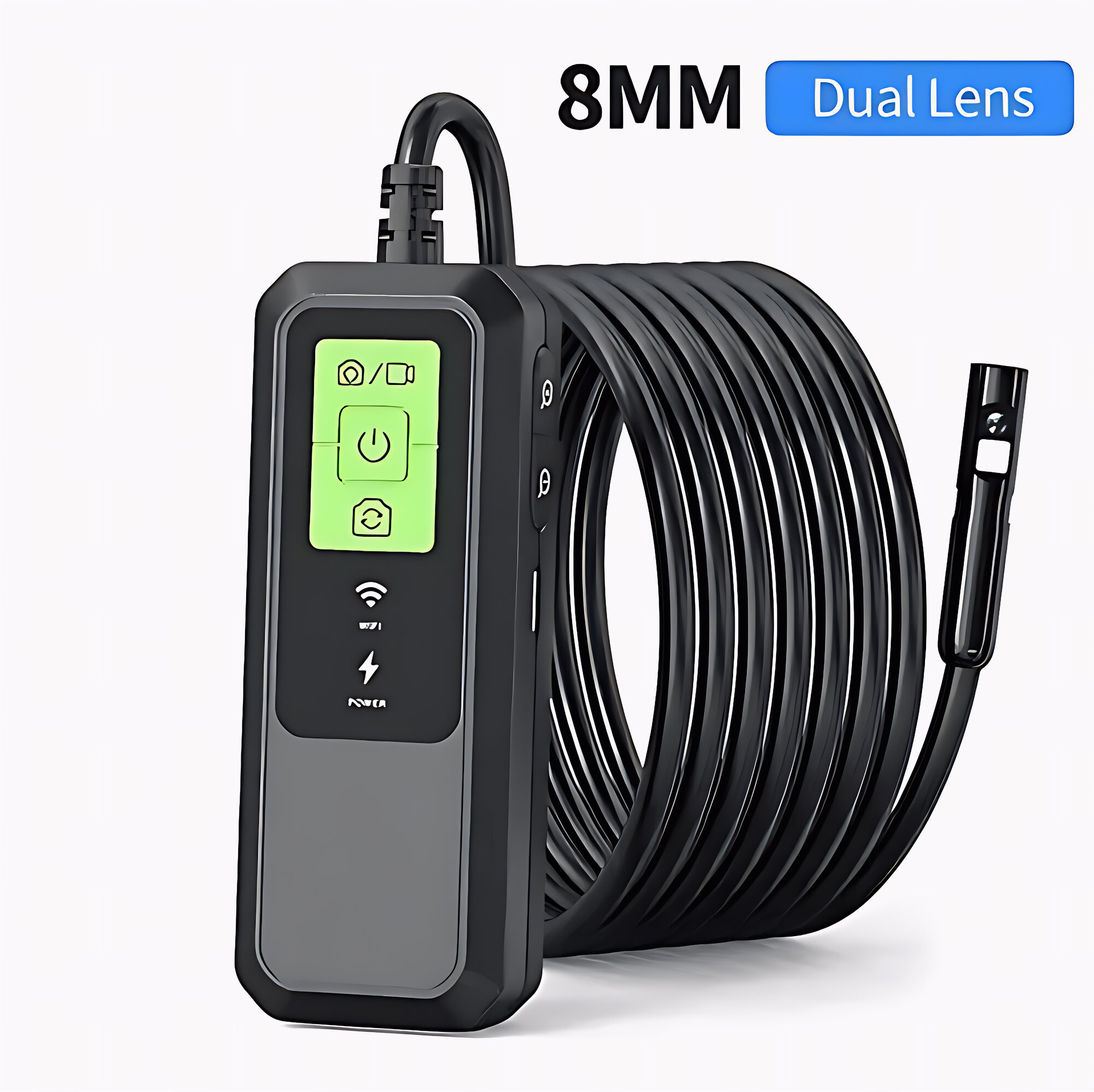 Эндоскоп для смартфона 2 камеры 8мм 1м Android IOS c подсветкой WiFi автомобильный