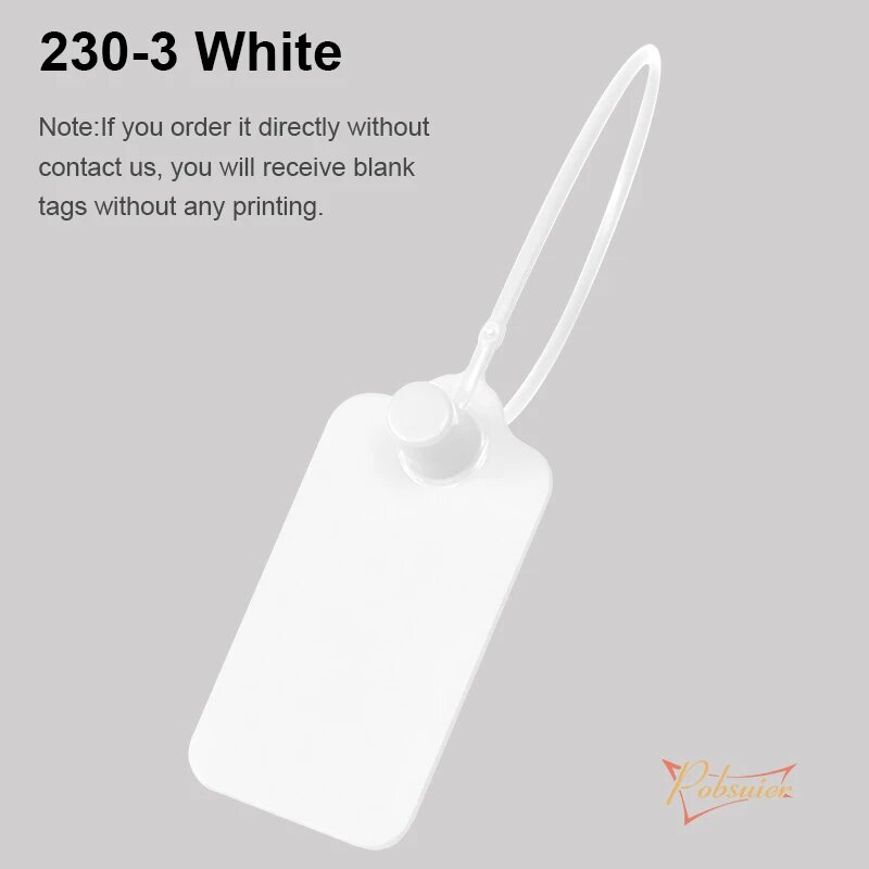 Пластиковые бирки для одежды, White 230-3, Белый