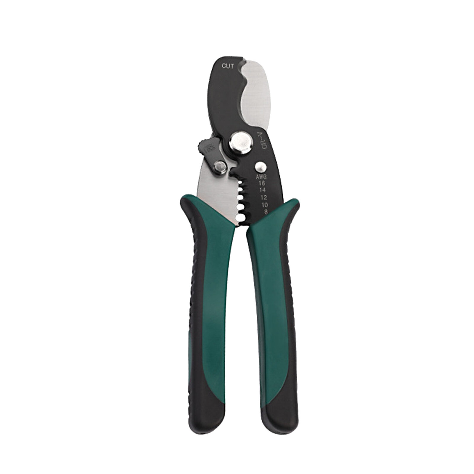 Стриппер для проводов 8/10/12/14/16 AWG, мультифункциональный инструмент для снятия изоляции и резки проводов, нож для кабелей, инструменты для электрика, ручные инструменты, цвет Зеленый + Черный, материал 65 марганцевая сталь + Пластик, диапазон снятия