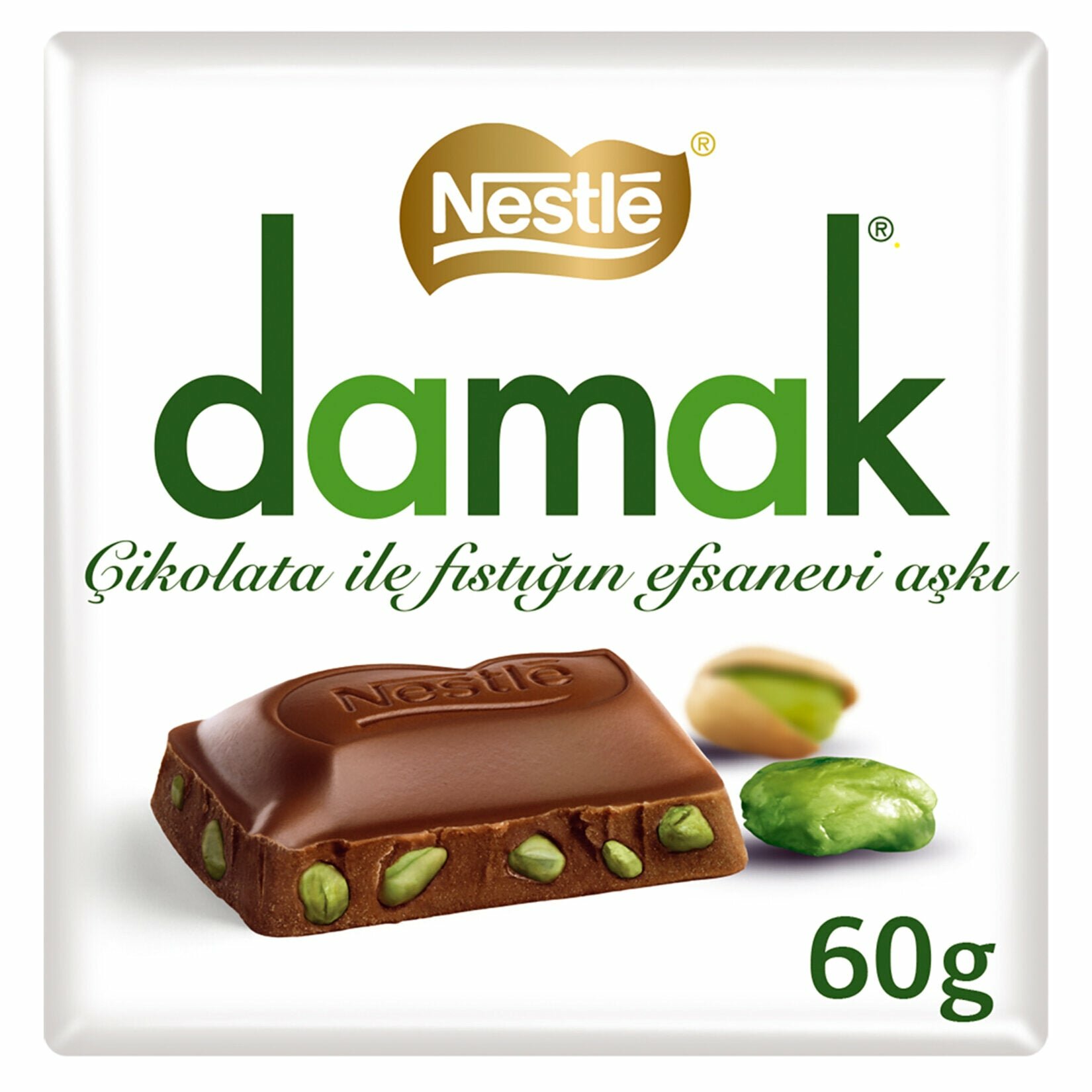 Шоколад DAMAK Nestle Молочный с кусочками фисташек 60г