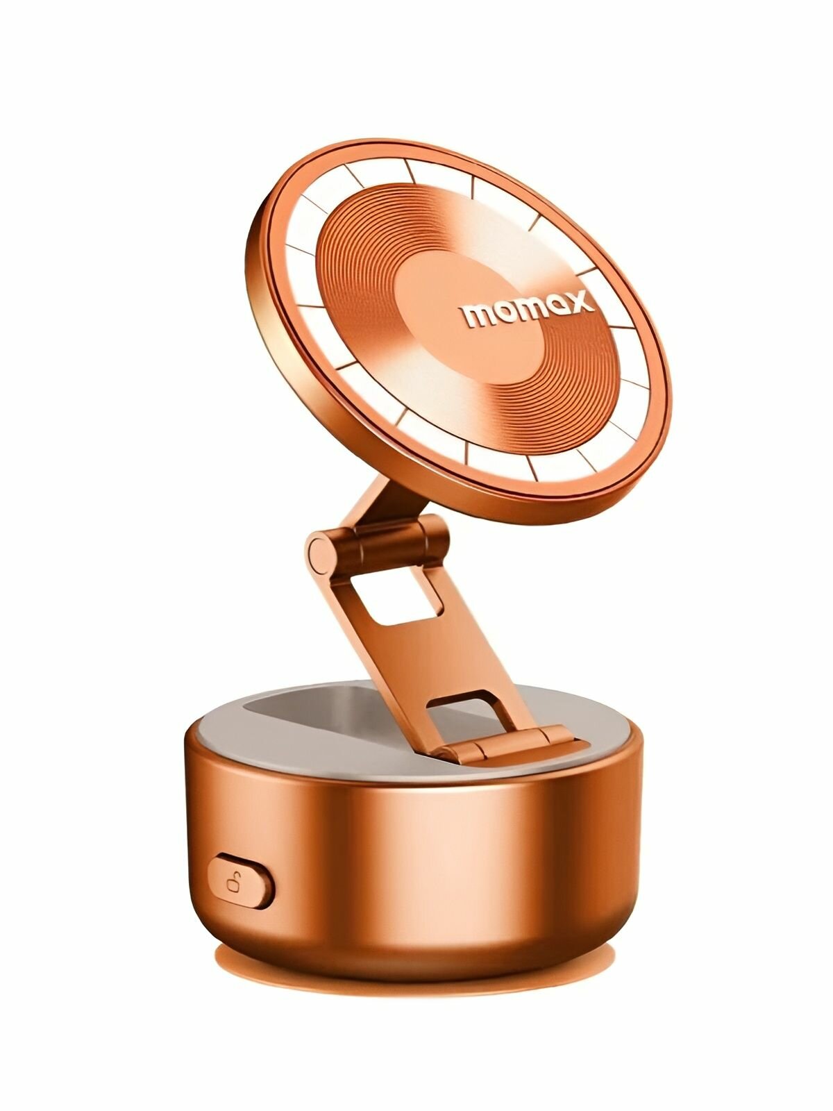 Магнитная подставка для телефона на присоске Momax 1-Snap Go (KH20M) - оранжевая