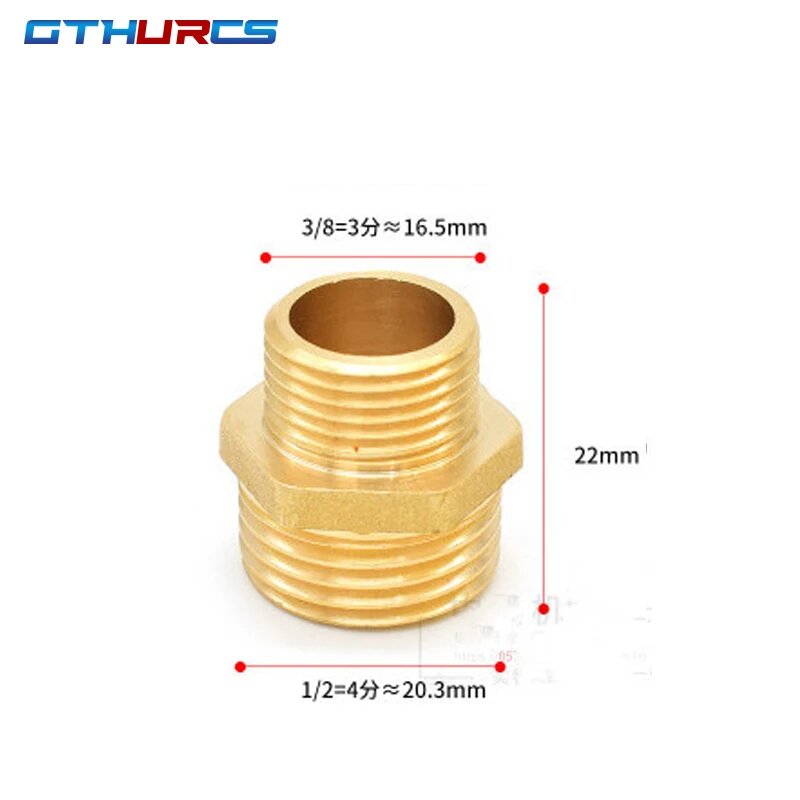 Латунный ниппель-адаптер 3/8" (16.5 мм), 22 мм, Color: 3-4 FEN
