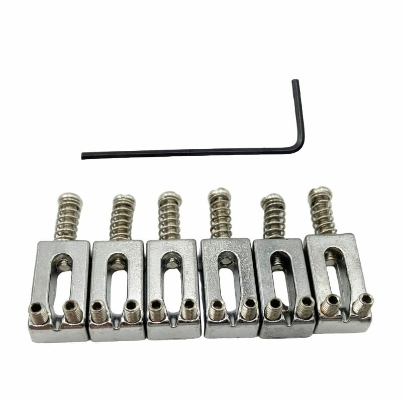 6 бриджей для электрогитары Qin Code-серебристый