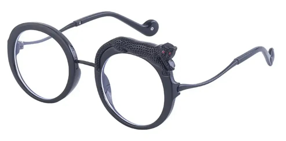 Зеленые круглые очки FELRES с защитой от синего света bright black, Черный, 0