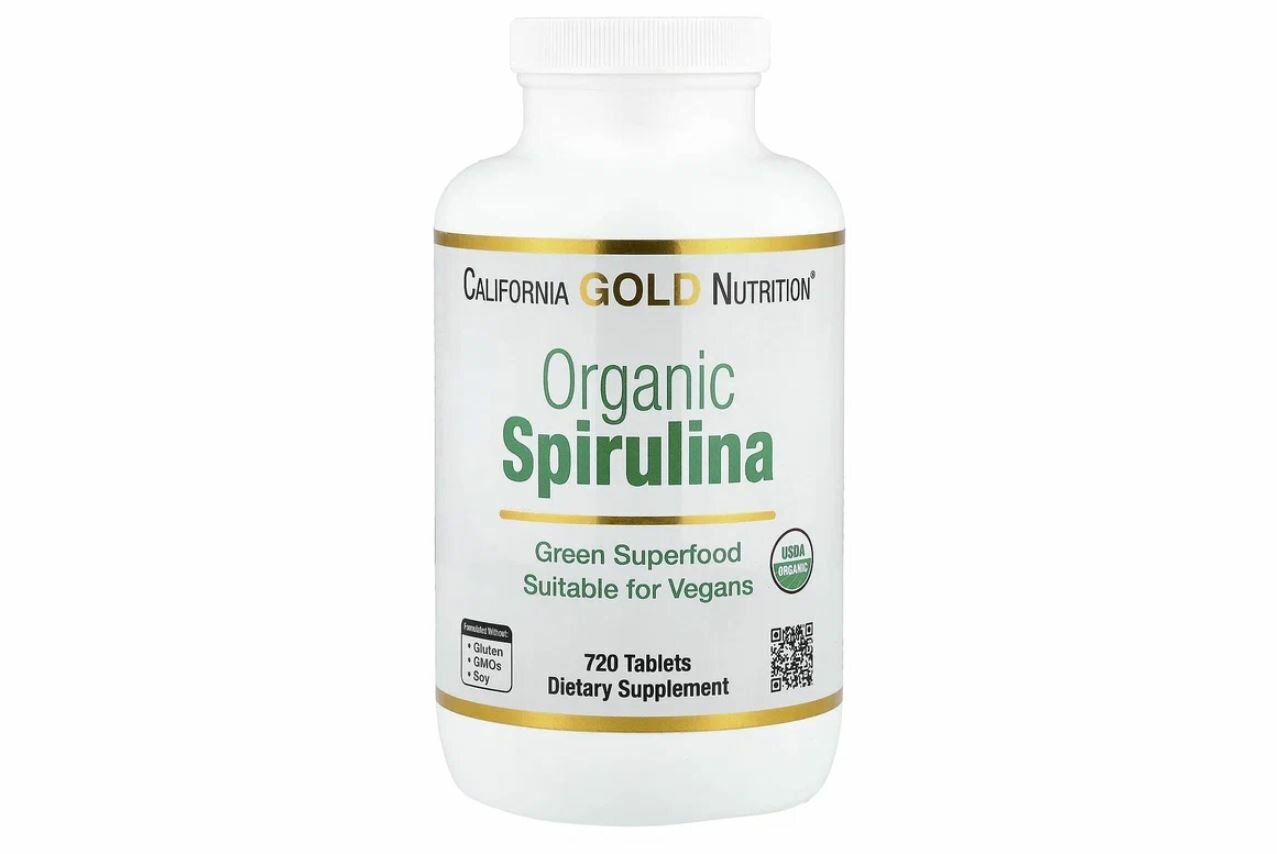 California Gold Nutrition, Organic Spirulina, Органическая спирулина таб, 500 мг, 720 шт.